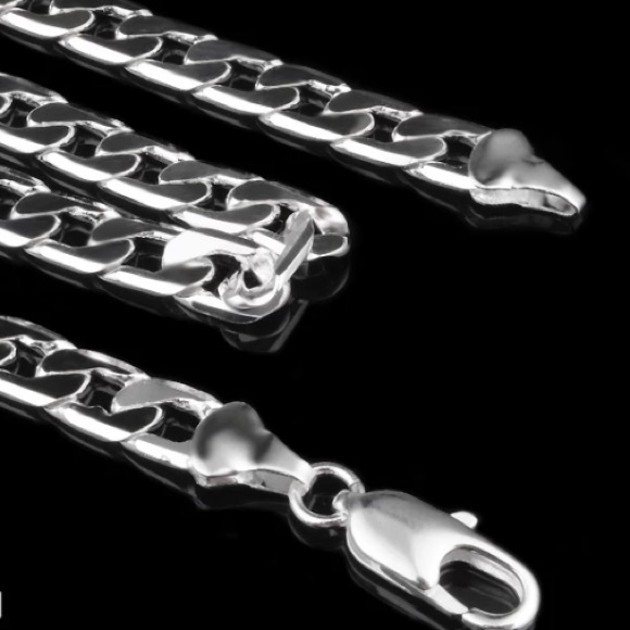 Accessories | 925 Sterling Silver Necklace 6mm Link Chain | Poshmark